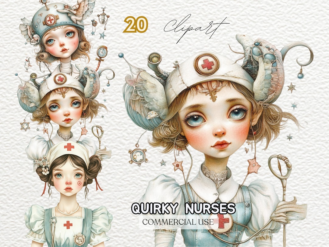 Quirky Nurses Clipart, Funny Nurse Graphics, Cute Nurse Clipart ...
