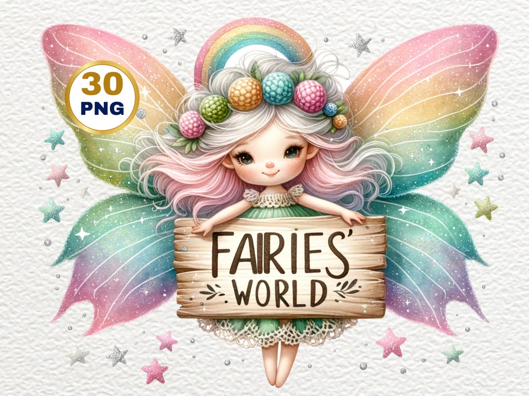 Watercolor Fairy Clipart, Fairy Png Bundle, Fairytale Clip Art, Rice ...