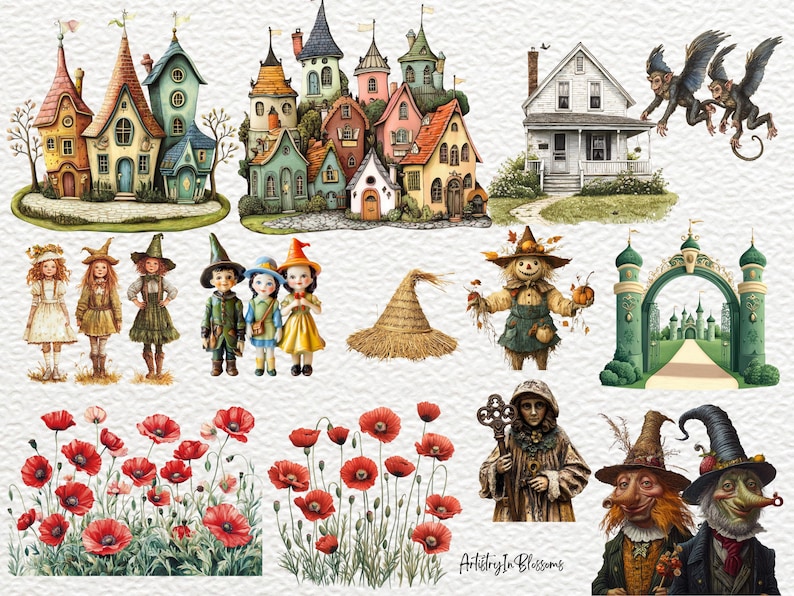 Watercolor Wizard of Oz Clipart, Wizard of Oz Watercolor Clipart ...