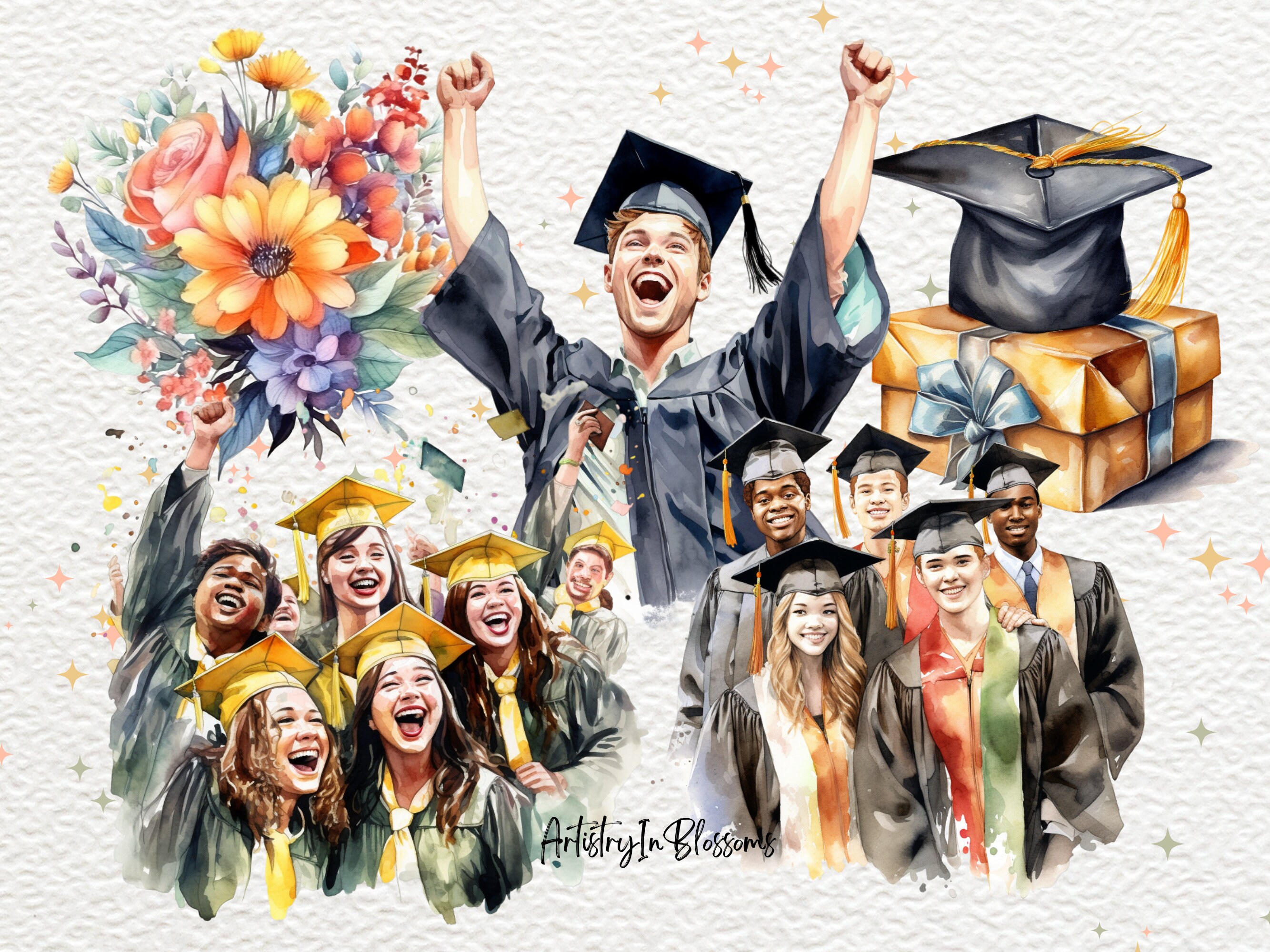Watercolor Graduation Student, Graduation Clipart Collection ...