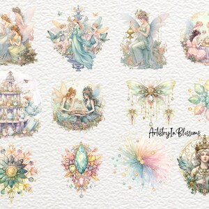 Fairy Magical Watercolor Clipart, Whimsical Fantasy Art, Enchanting ...