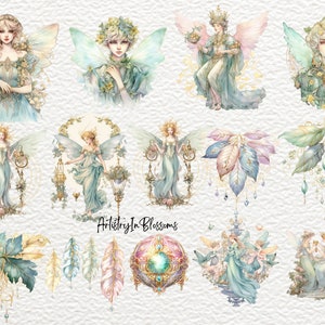 Fairy Magical Watercolor Clipart, Whimsical Fantasy Art, Enchanting ...