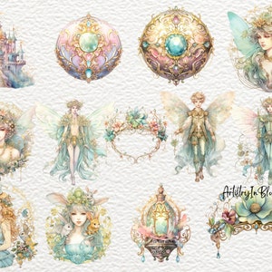 Fairy Magical Watercolor Clipart, Whimsical Fantasy Art, Enchanting ...