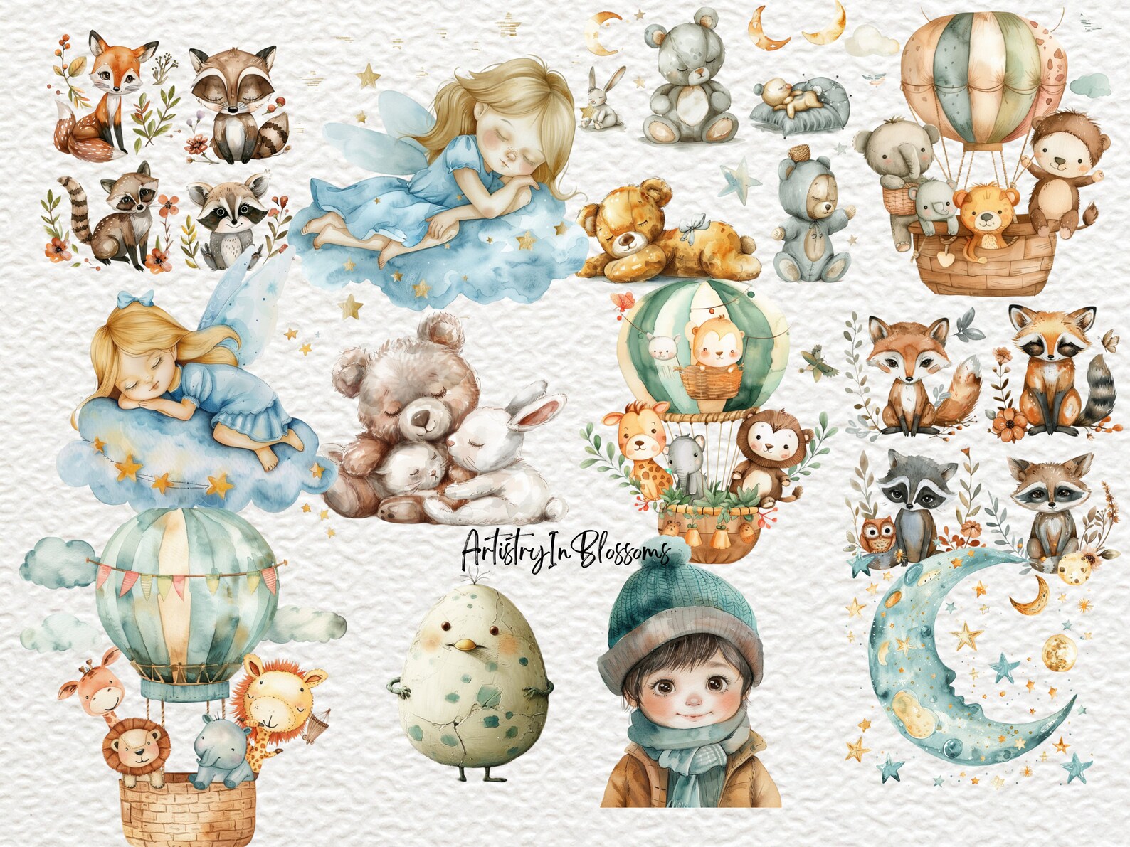 Watercolor Nursery Rhymes Clipart, Nursery Rhymes Watercolor Clipart ...
