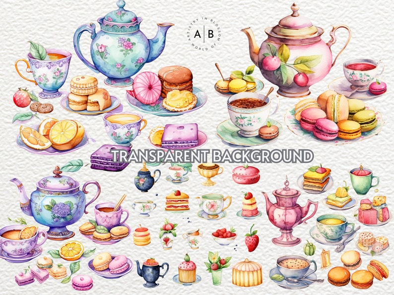 Tea Party Clipart Watercolor Tea Party Clipart Victorian Tea Png Tea ...