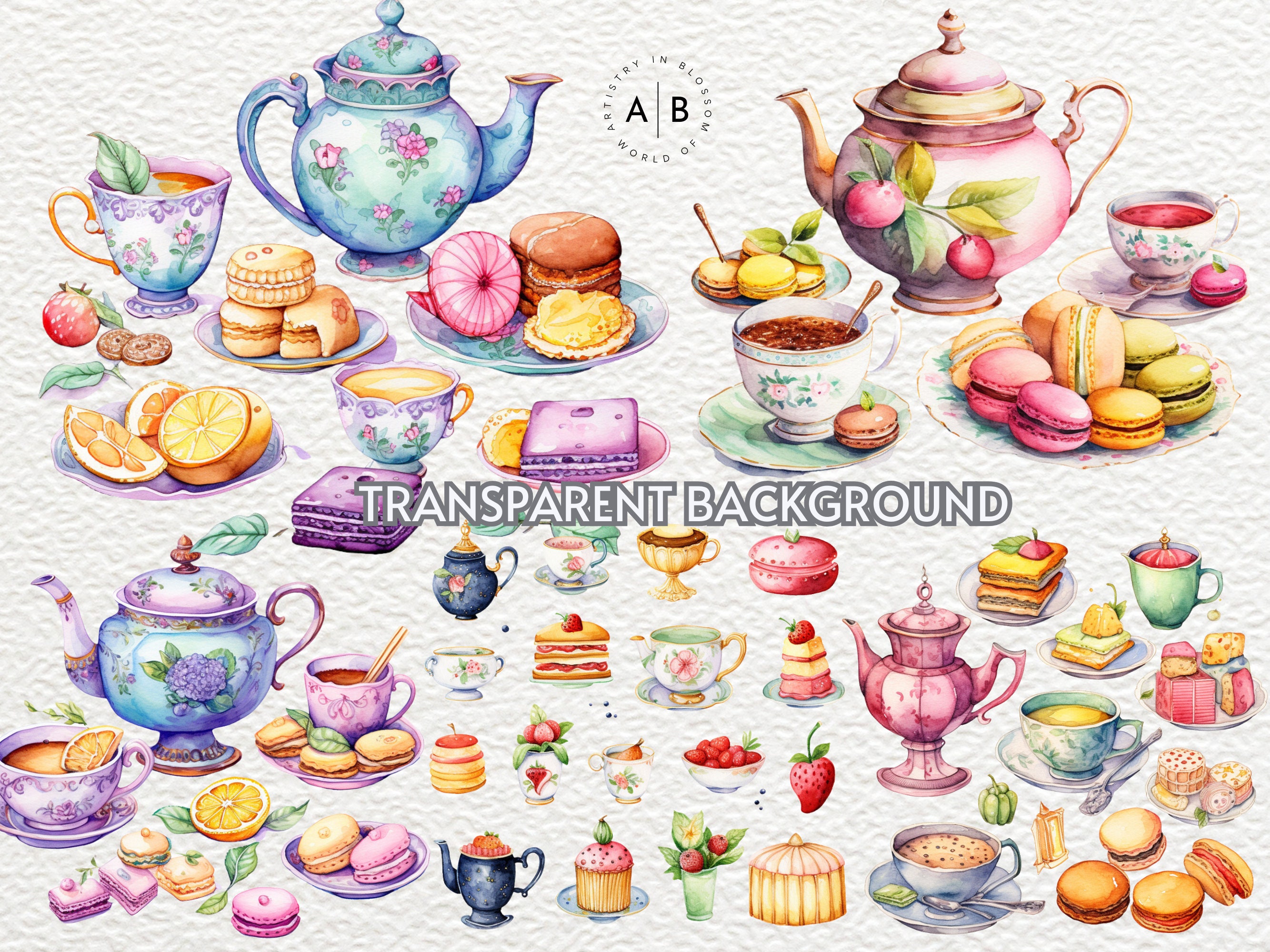 Tea Party Clipart Watercolor Tea Party Clipart Victorian Tea Png Tea ...