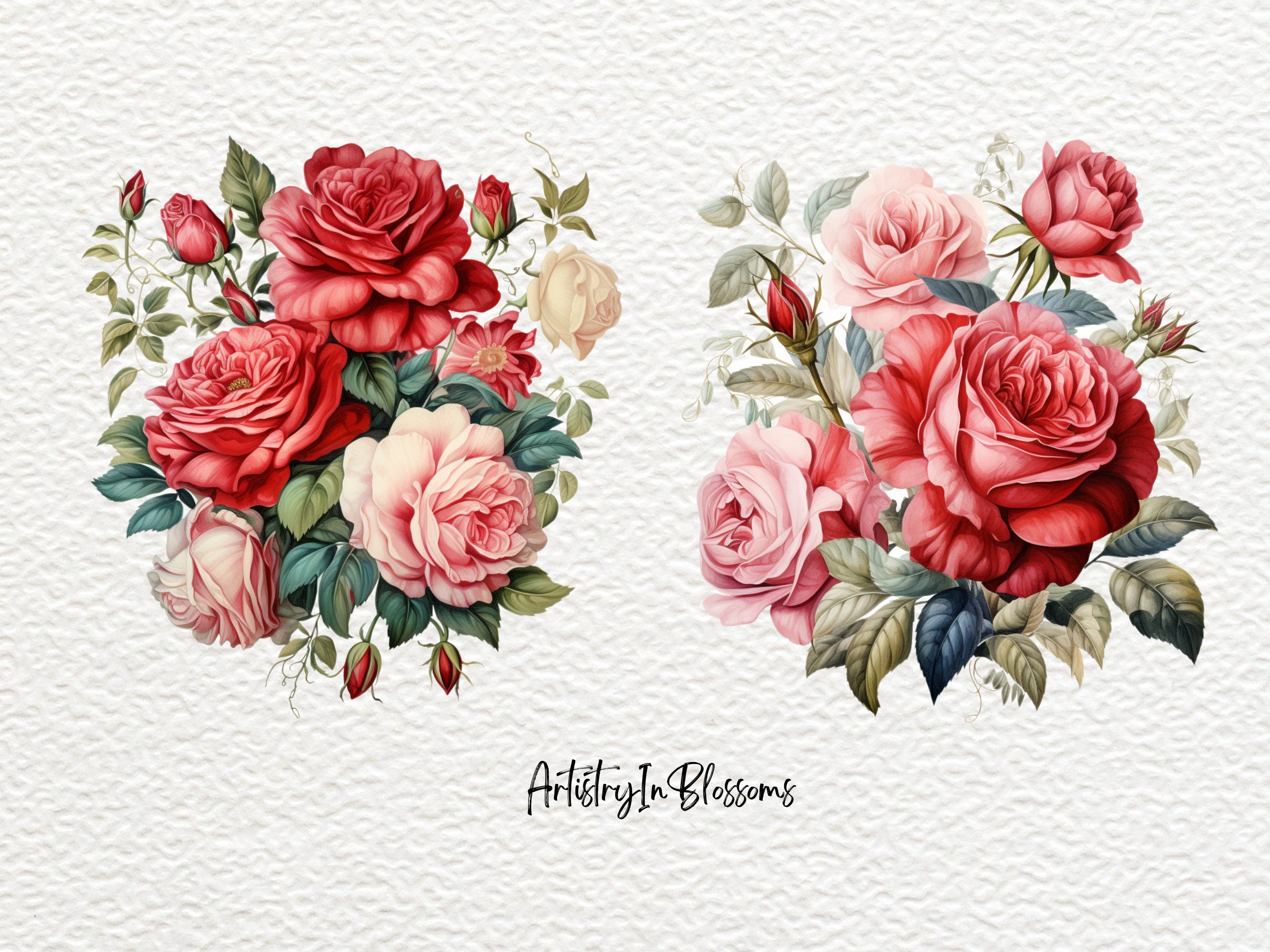 Pacote de Rosas Svg | Rosas Vermelhas Svg | Rosas Blush | Clipart de ...