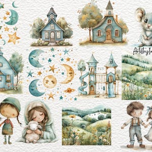 Watercolor Nursery Rhymes Clipart, Nursery Rhymes Watercolor Clipart ...