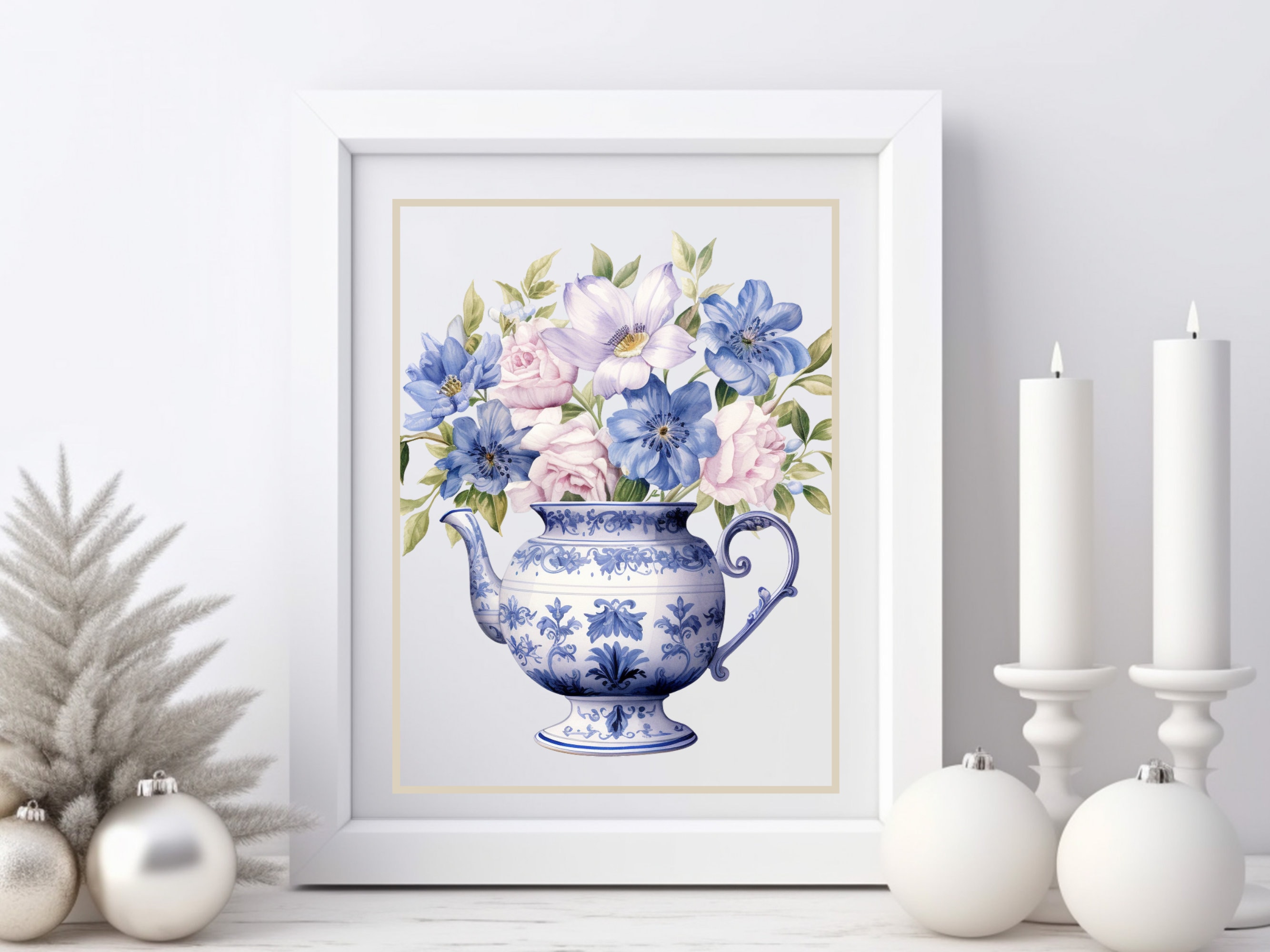 Watercolor Chinoiserie Clipart, Chinoiserie Watercolor Tea Set Clipart ...