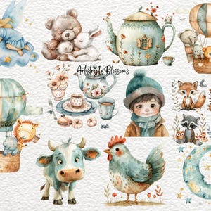 Watercolor Nursery Rhymes Clipart, Nursery Rhymes Watercolor Clipart ...
