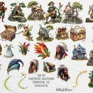 Watercolor Peter Pan Clipart | Peter Pan Digital Art | Peter Pan and ...