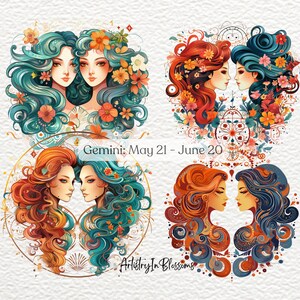 Watercolor Zodiac Signs Clipart, Horoscope Png Bundle, Zodiac Signs ...