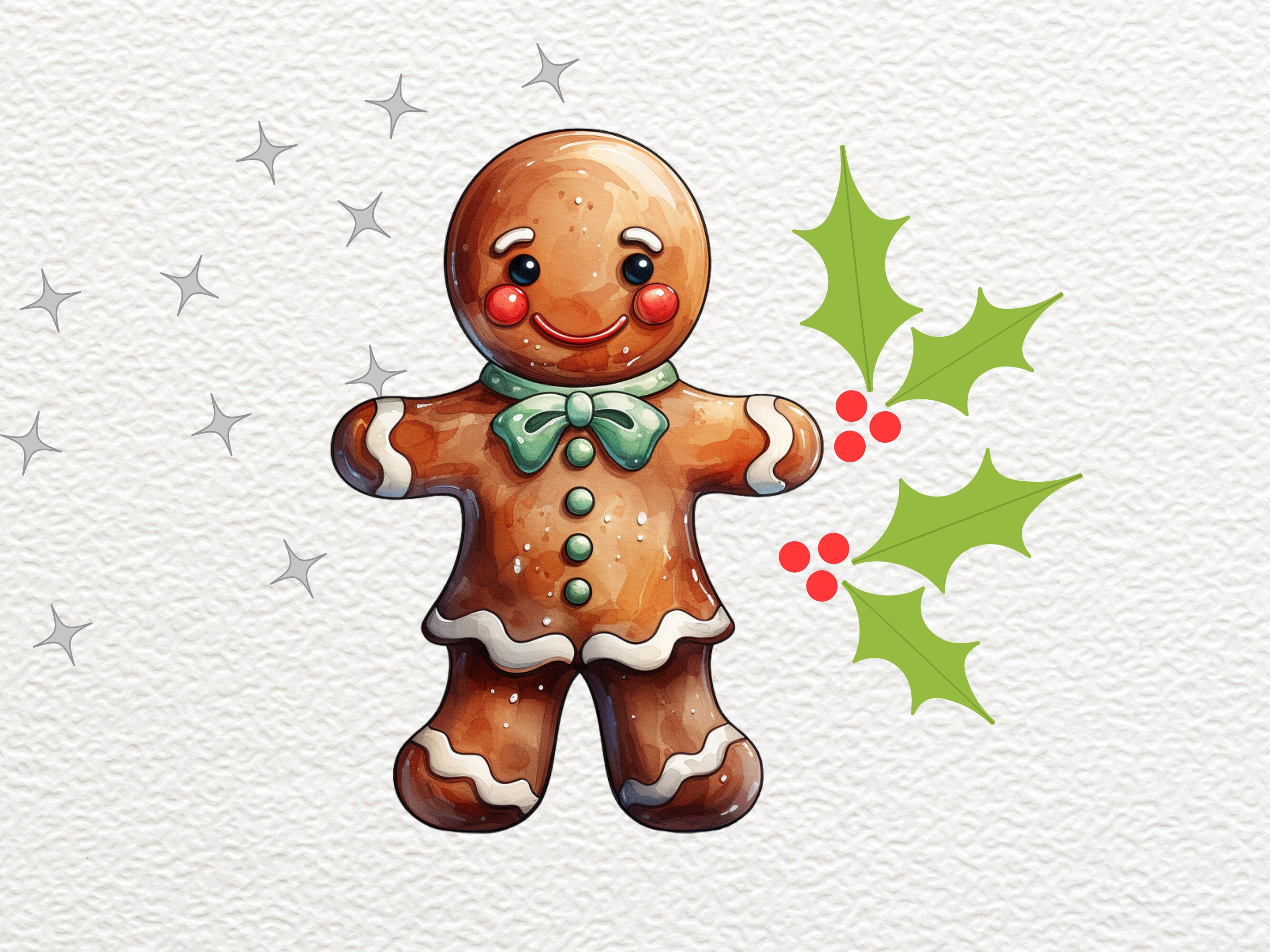 Watercolor Gingerbread Clipart, Gingerbread Clipart Collection ...