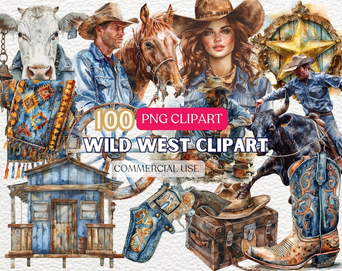 Cowboy Clipart - Western Clipart - Wild West Clipart - Desert Clipart ...