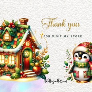 Holiday Cheer Christmas Clipart, Charming Christmas Clipart, Whimsical ...