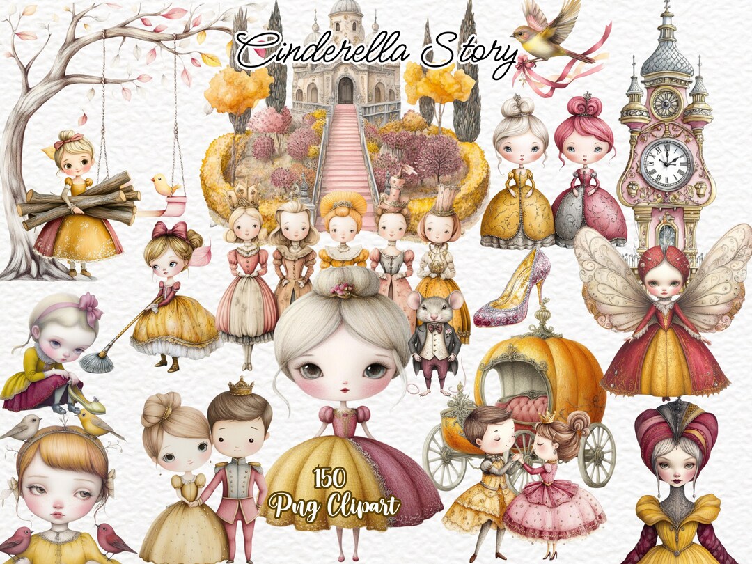 Cinderella Story Clipart Set | Cinderella Fairytale Clipart Pack ...