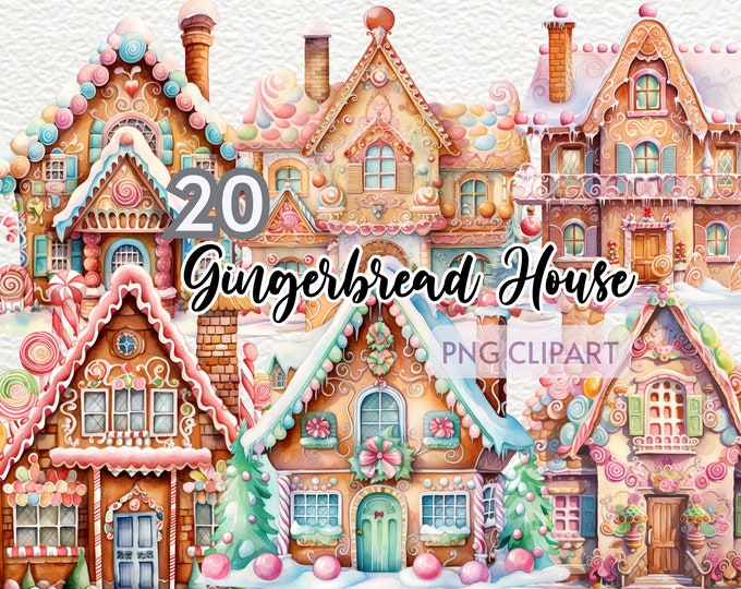 30 Gingerbread House Clipart, Winter Clipart, Christmas Gingerbread ...