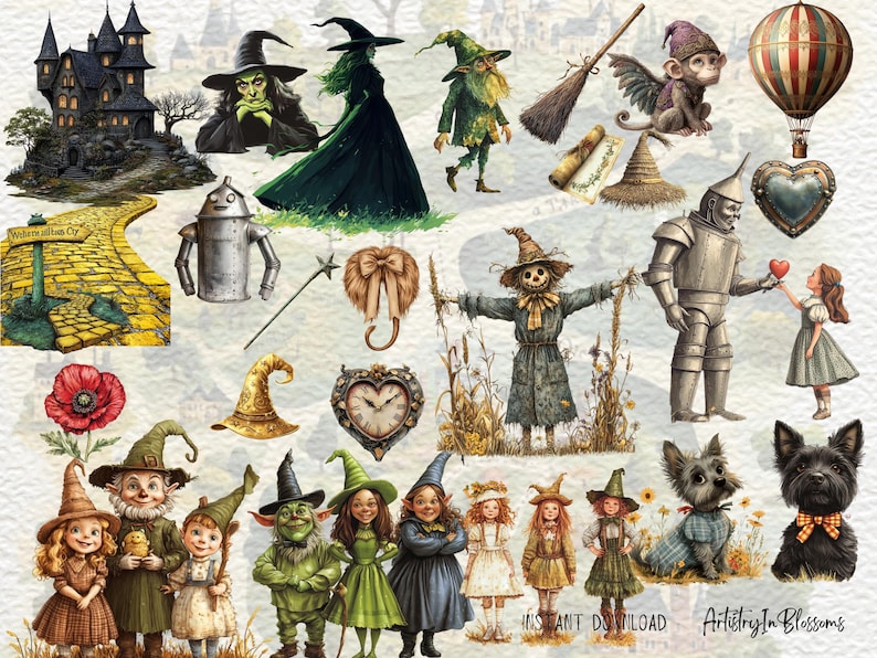 Watercolor Wizard of Oz Clipart, Wizard of Oz Watercolor Clipart ...