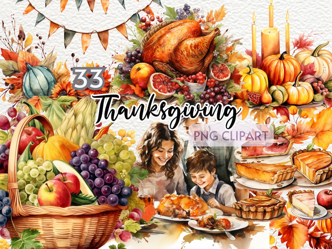 Watercolor Thanksgiving Clipart, Heartwarming Thanksgiving,thanksgiving ...