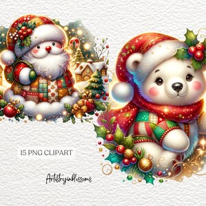 Holiday Cheer Christmas Clipart, Charming Christmas Clipart, Whimsical ...