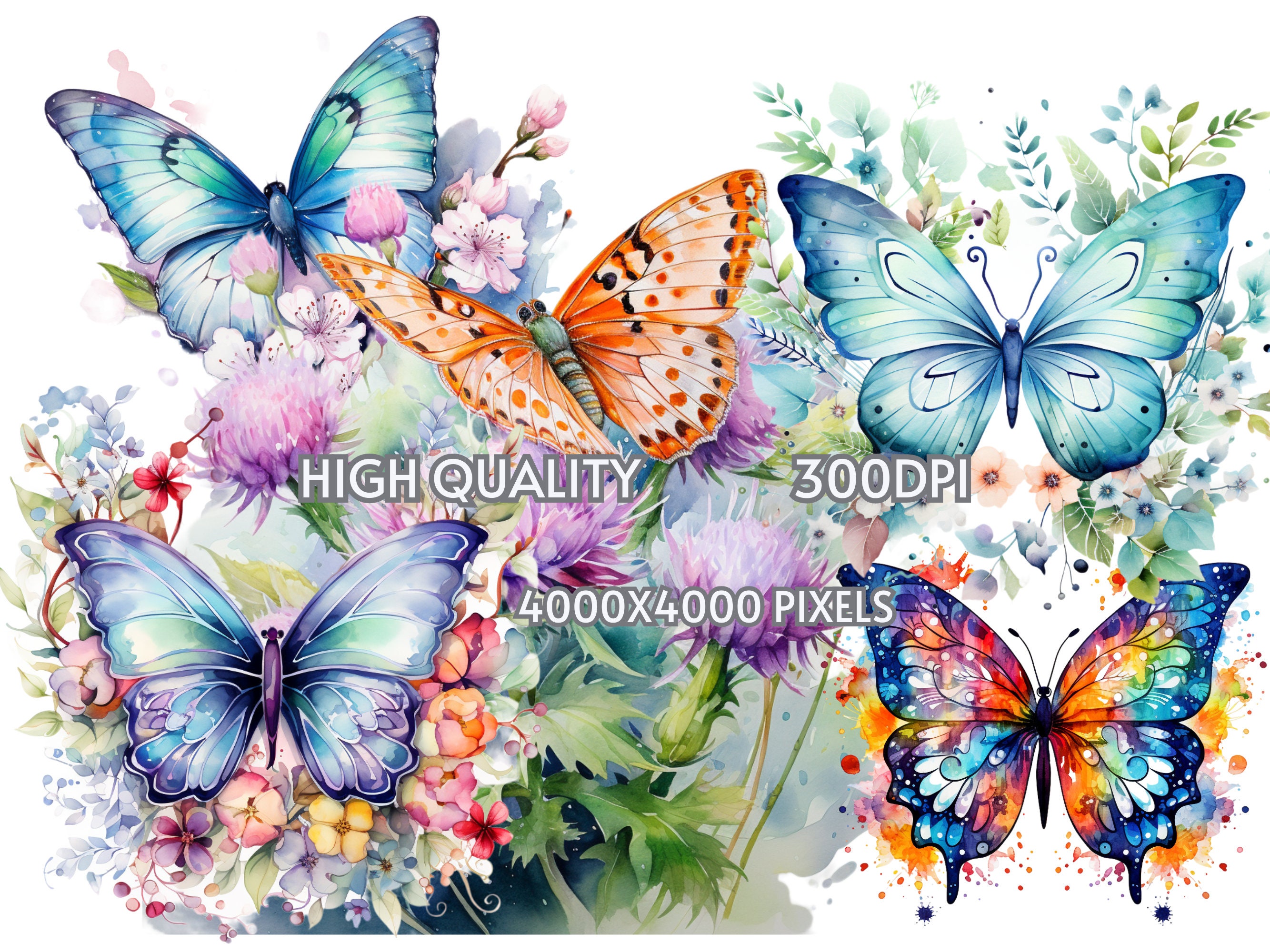 Watercolor Fantasy Butterfly Clipart, Butterfly Png Clipart,fantasy ...