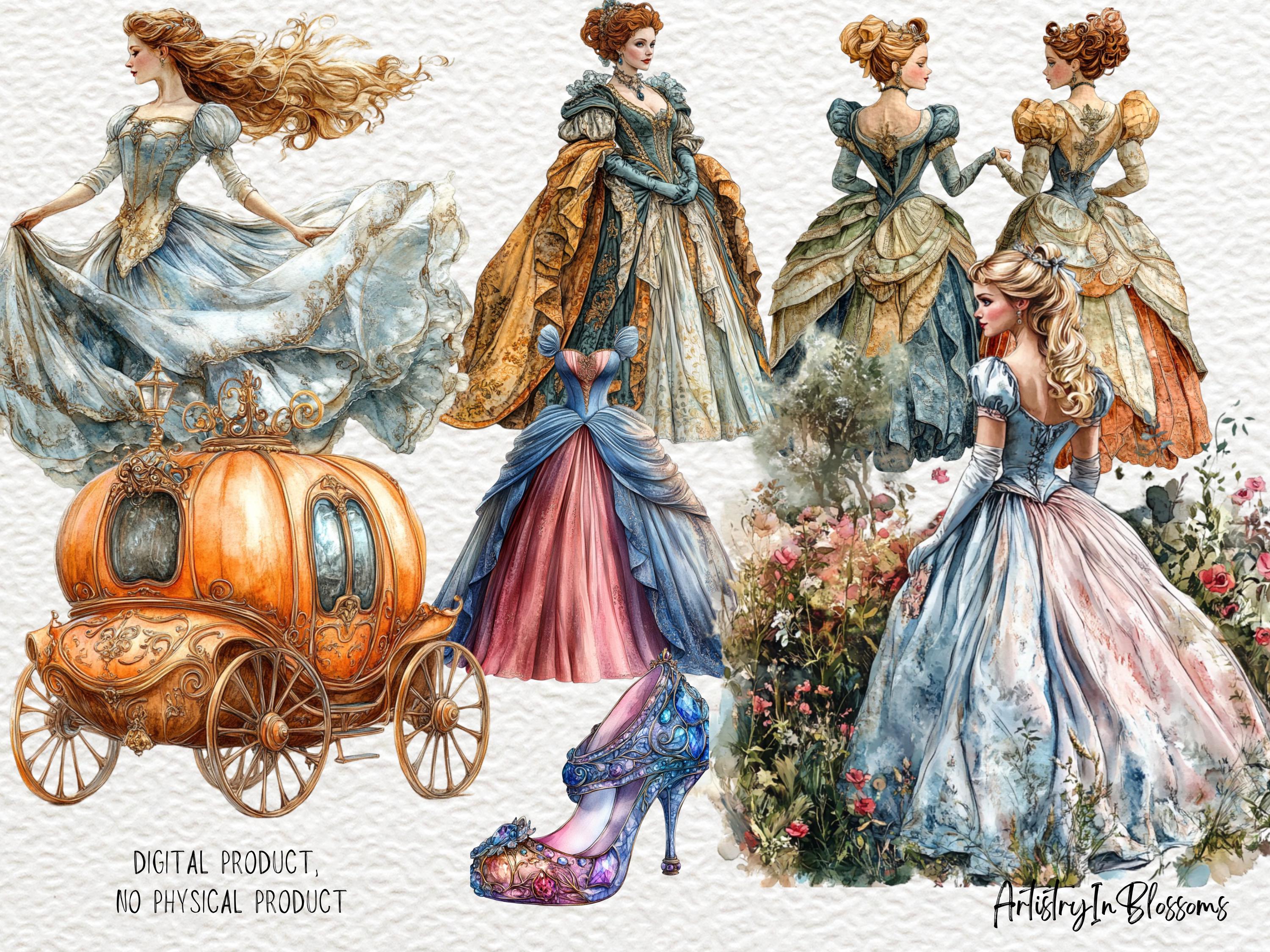 Enchanting Fairy Tale Clipart Bundle - Cinderella, Snow White, Sleeping ...