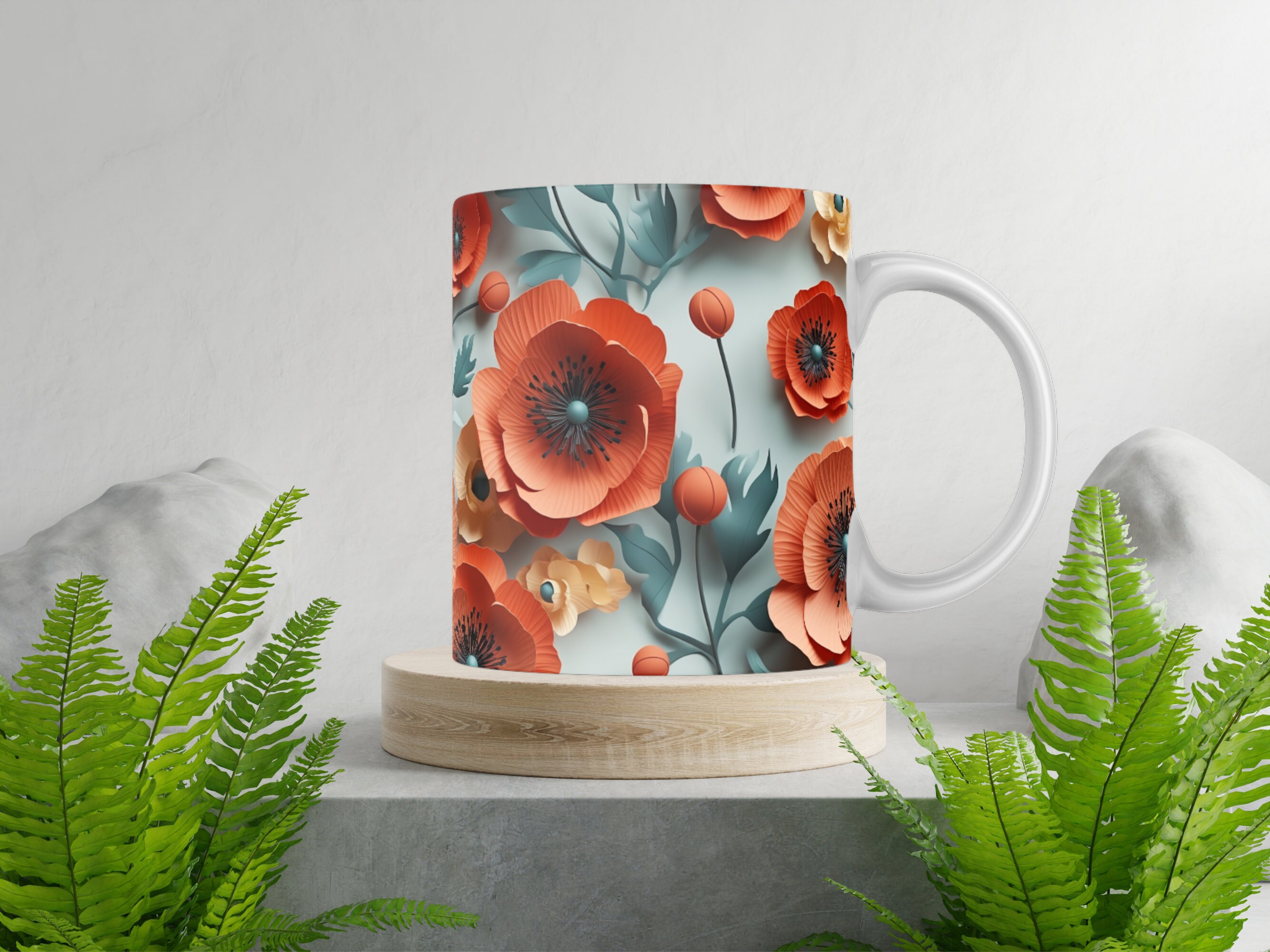 3D Poppy Flowers Floral Seamless Pattern Digital Paper - Etsy