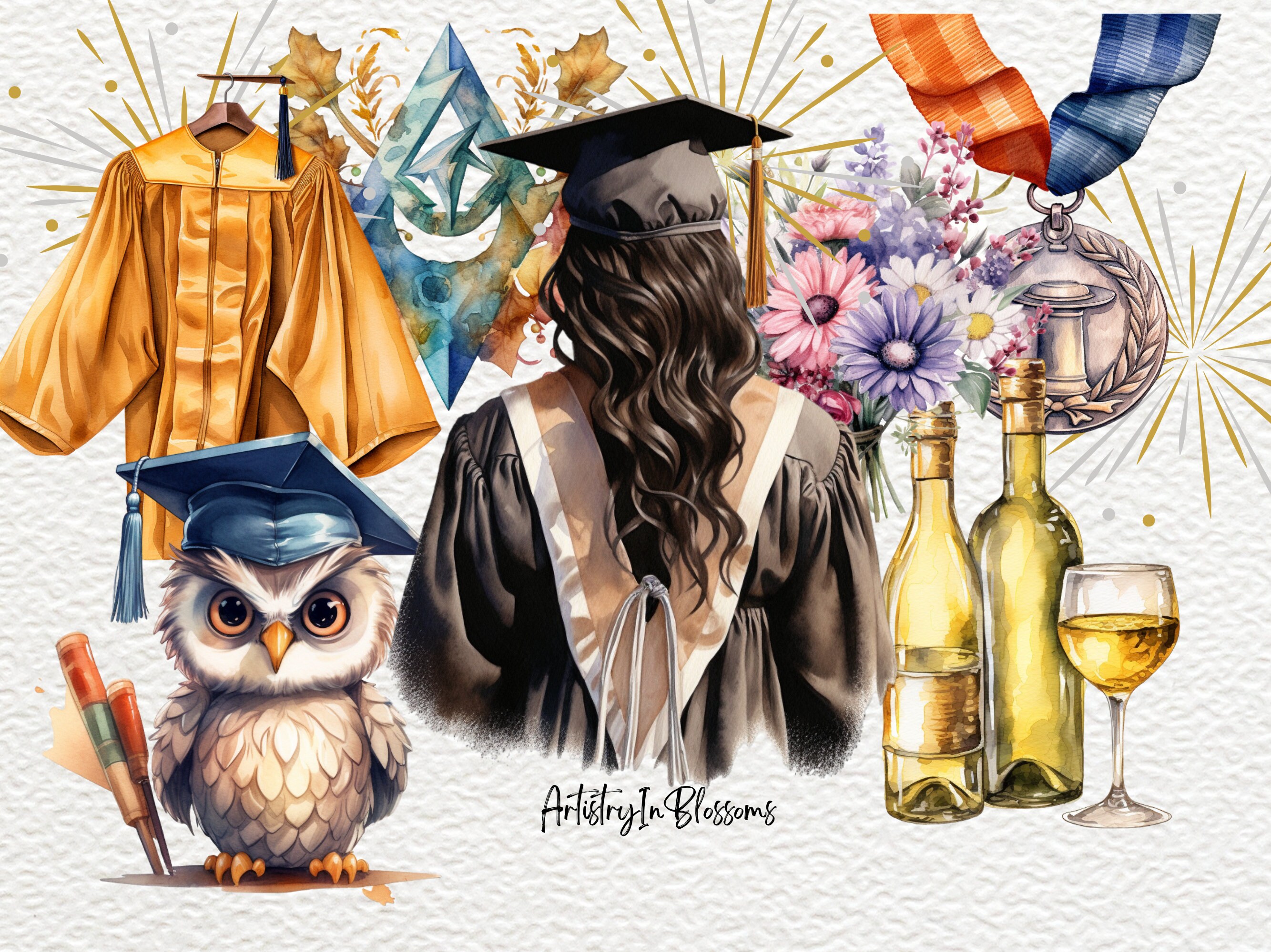 Watercolor Graduation Student, Graduation Clipart Collection ...