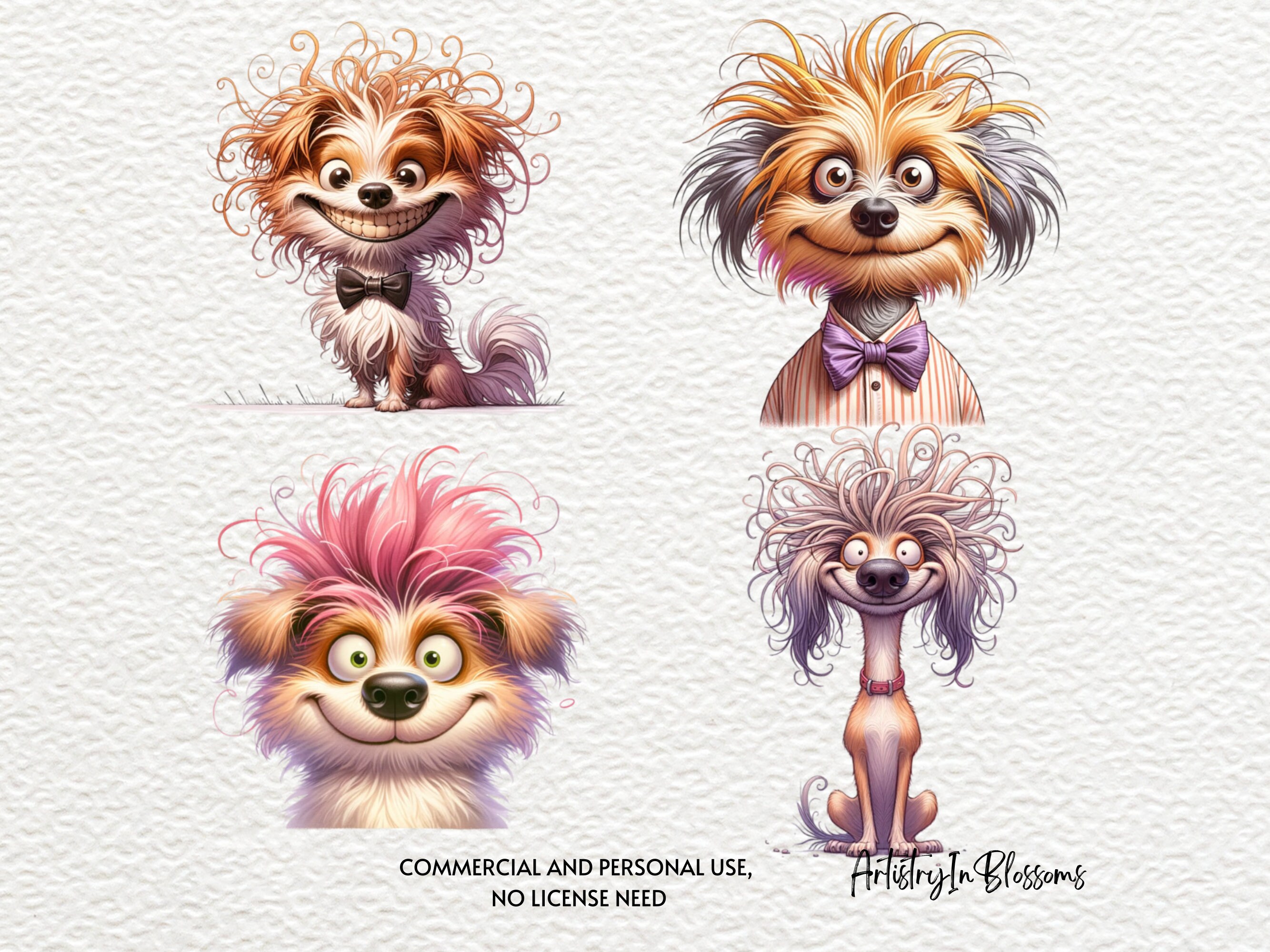 Funny Quirky Dog Clipart | 90 Dog Clipart Bundle | Crazy Dog Png | Dog ...