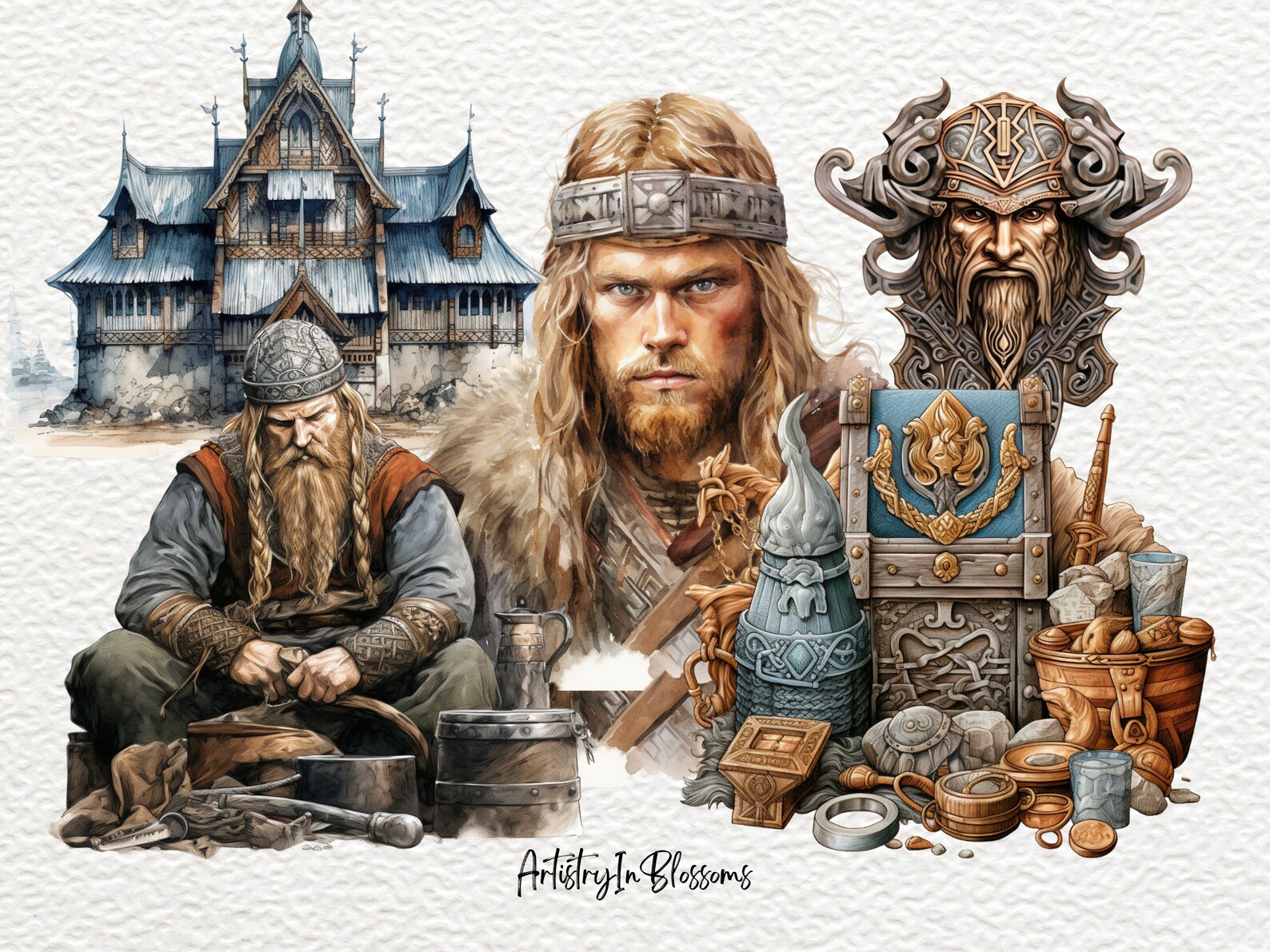 Watercolor Viking Clipart Viking Png Viking Cutfile - Etsy
