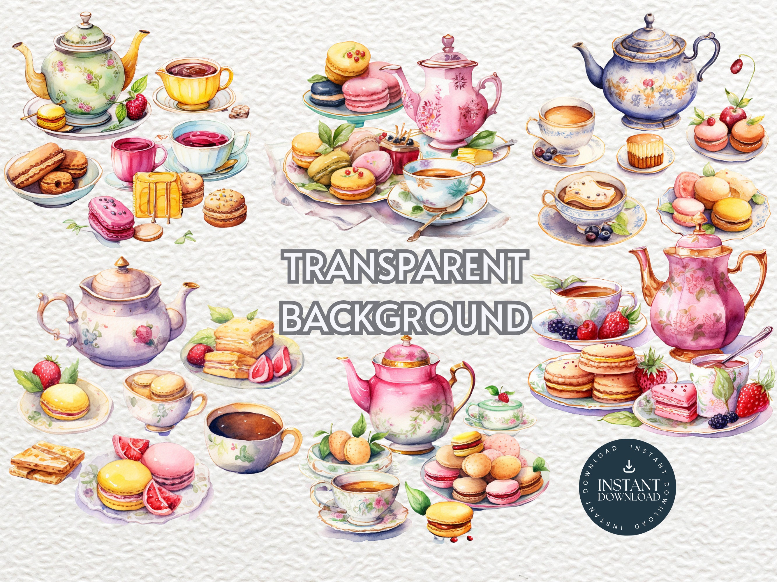 Tea Party Clipart Watercolor Tea Party Clipart Victorian Tea Png Tea ...