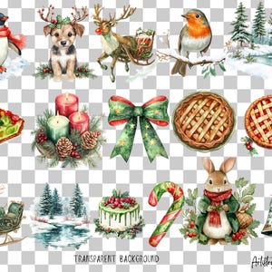 Christmas Collection Clipart, Holiday Graphics, Festive Art, Winter ...