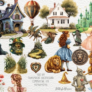 Watercolor Wizard of Oz Clipart, Wizard of Oz Watercolor Clipart ...