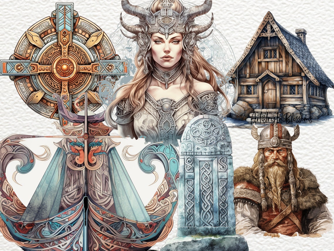 Watercolor Viking Clipart Viking Png Viking Cutfile - Etsy
