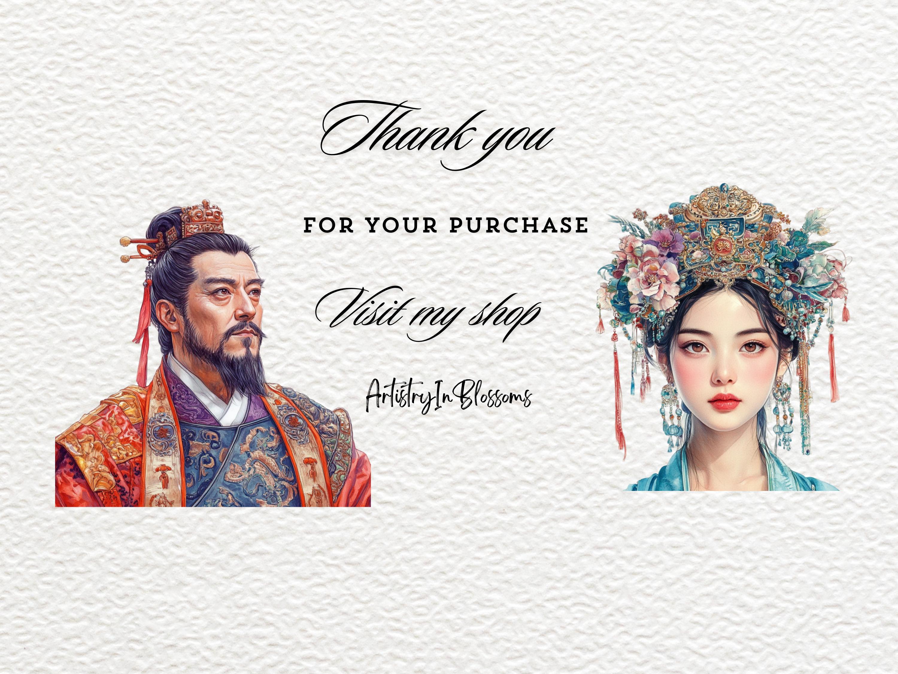 Ancient Chinese Clipart Collection, Chinese Dynasty Art Bundle, Vintage ...