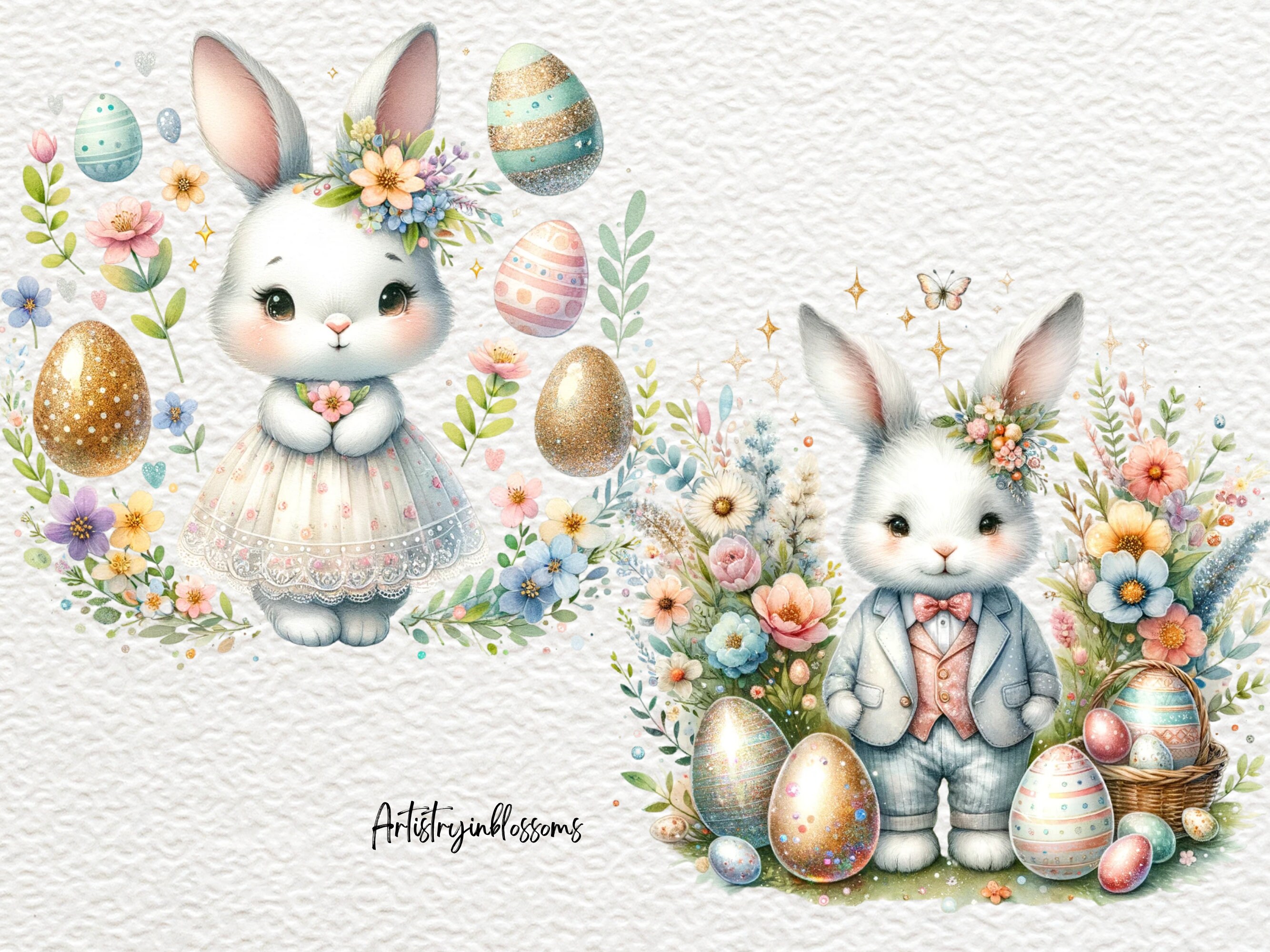 Easter Bunny Clipart Easter Chicks Clipart Easter Clip Art Easter Eggs ...