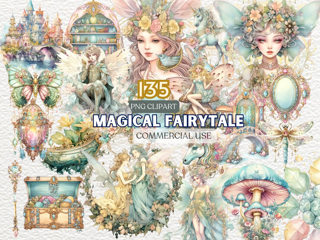 Fairy Magical Watercolor Clipart, Whimsical Fantasy Art, Enchanting ...