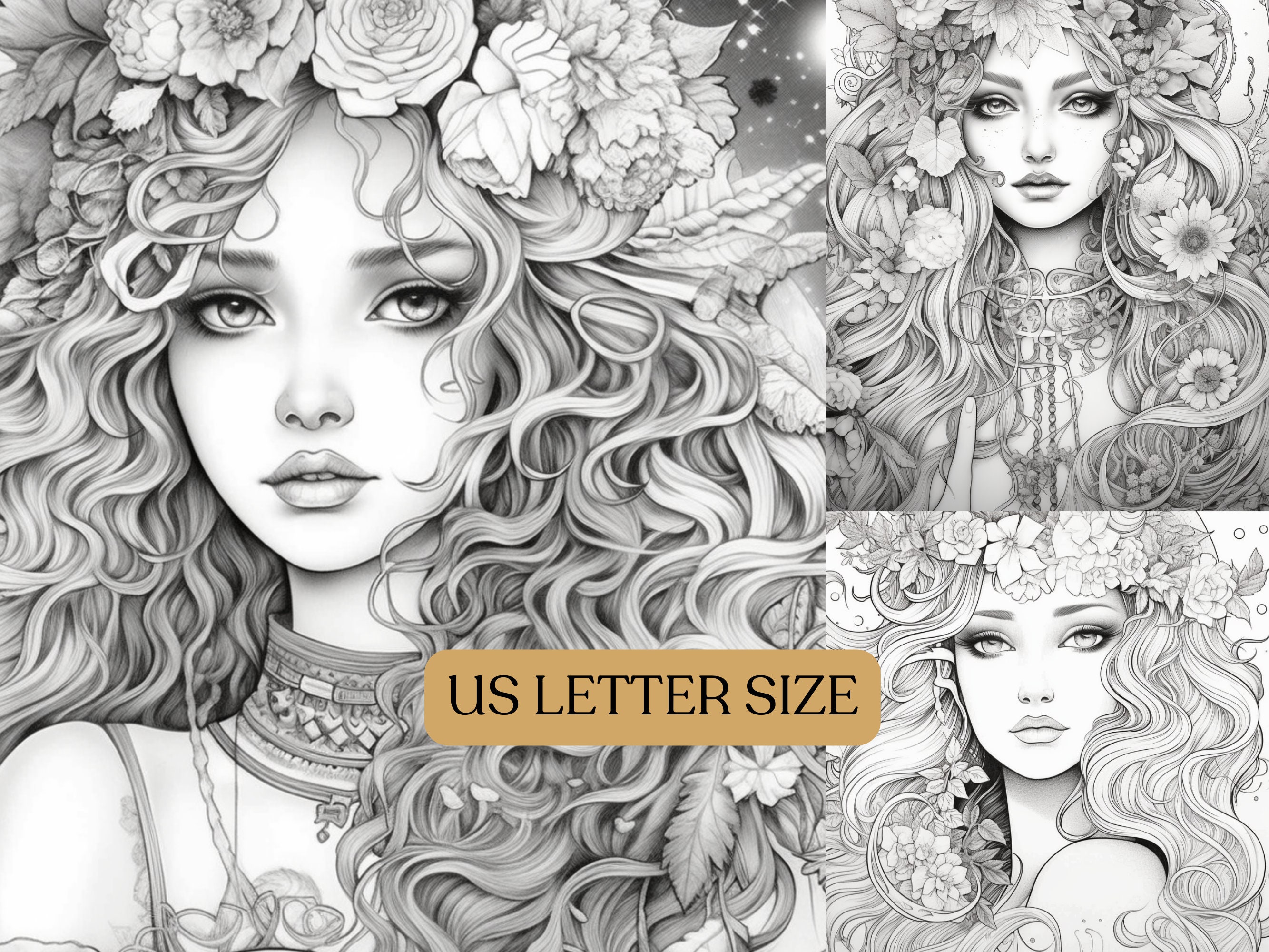 Moon Goddess Spiritual Coloring Page Pagan Coloring - Etsy