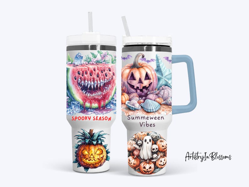 Summerween Vibes Clipart Bundle | Spooky Beach PNG | Halloween Summer ...