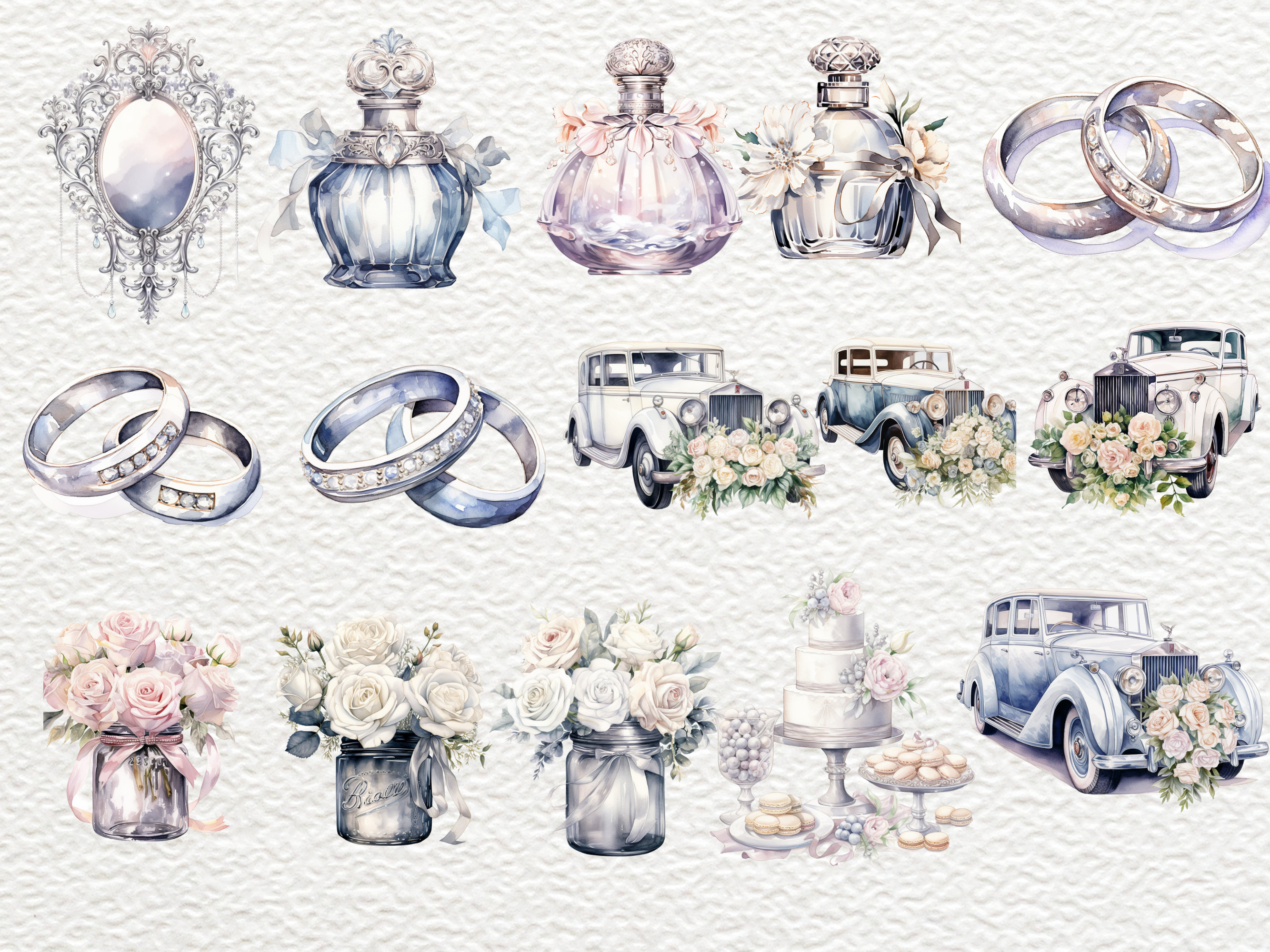 Wedding Clipart Bundle, Bride and Bridesmaid Clipart Bundle, Wedding ...