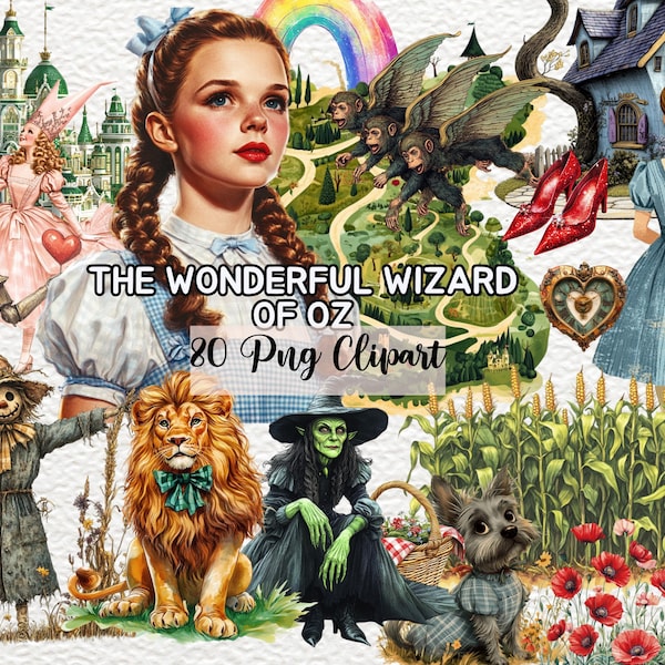 Wizard of Oz Characters Clipart - Etsy