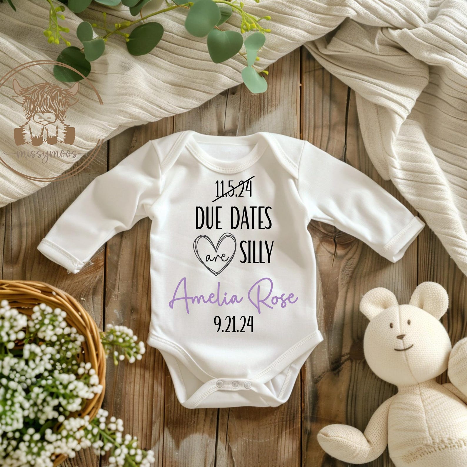 Due Dates Are Silly Onesie®, NICU Baby Outfit, Preemie Baby Clothes ...