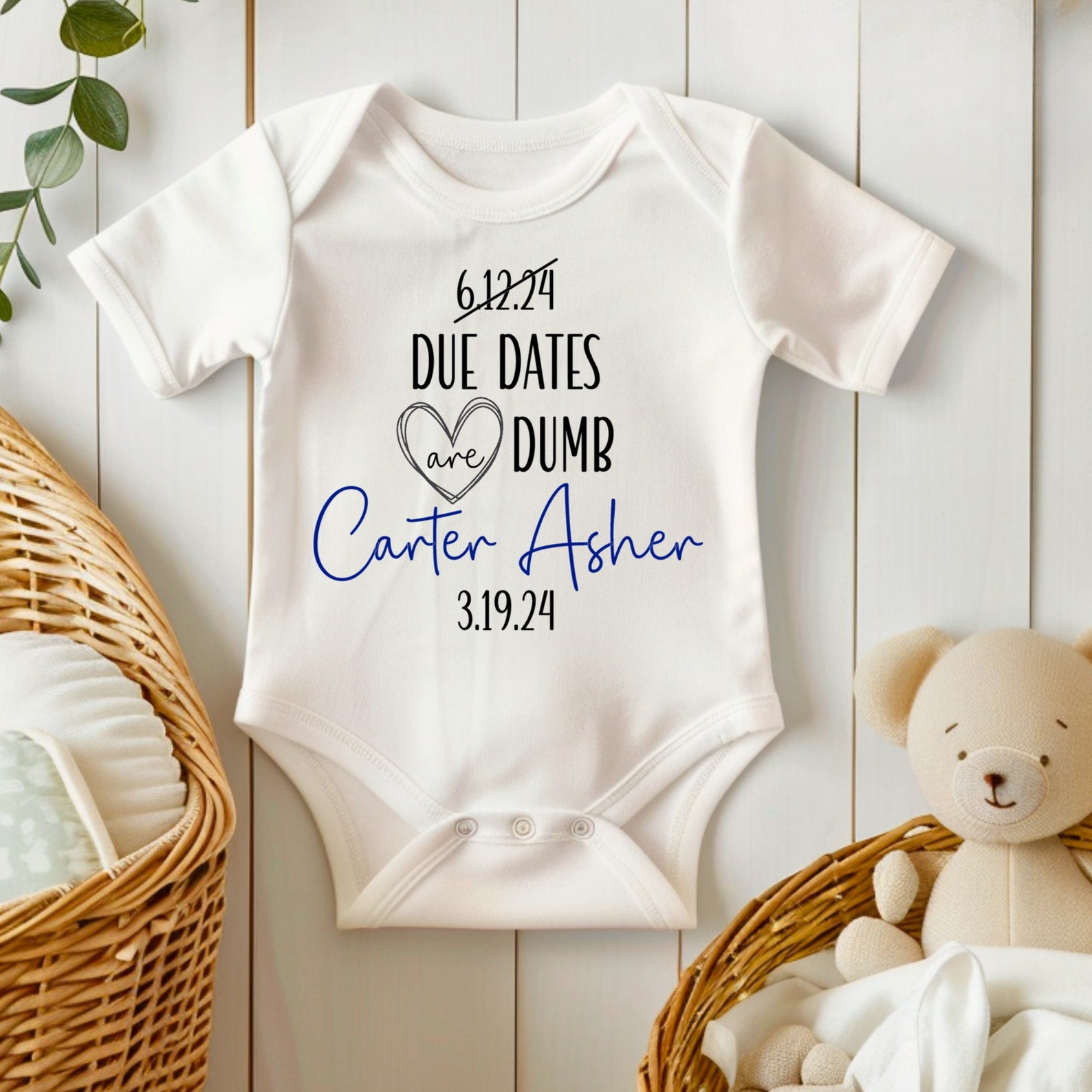 Due Dates Are Dumb Onesie®, NICU Baby Outfit, Preemie Baby Clothes ...