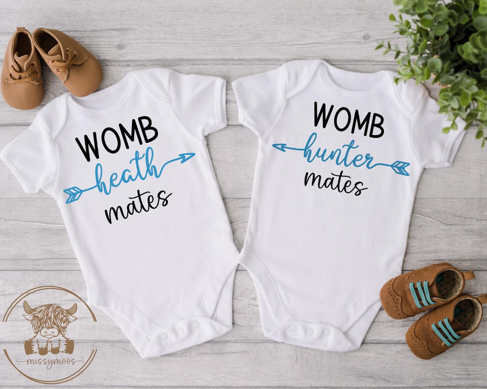 Twins Onesie® Set, Womb Mates, Personalized Twin Outfits, Personalized ...