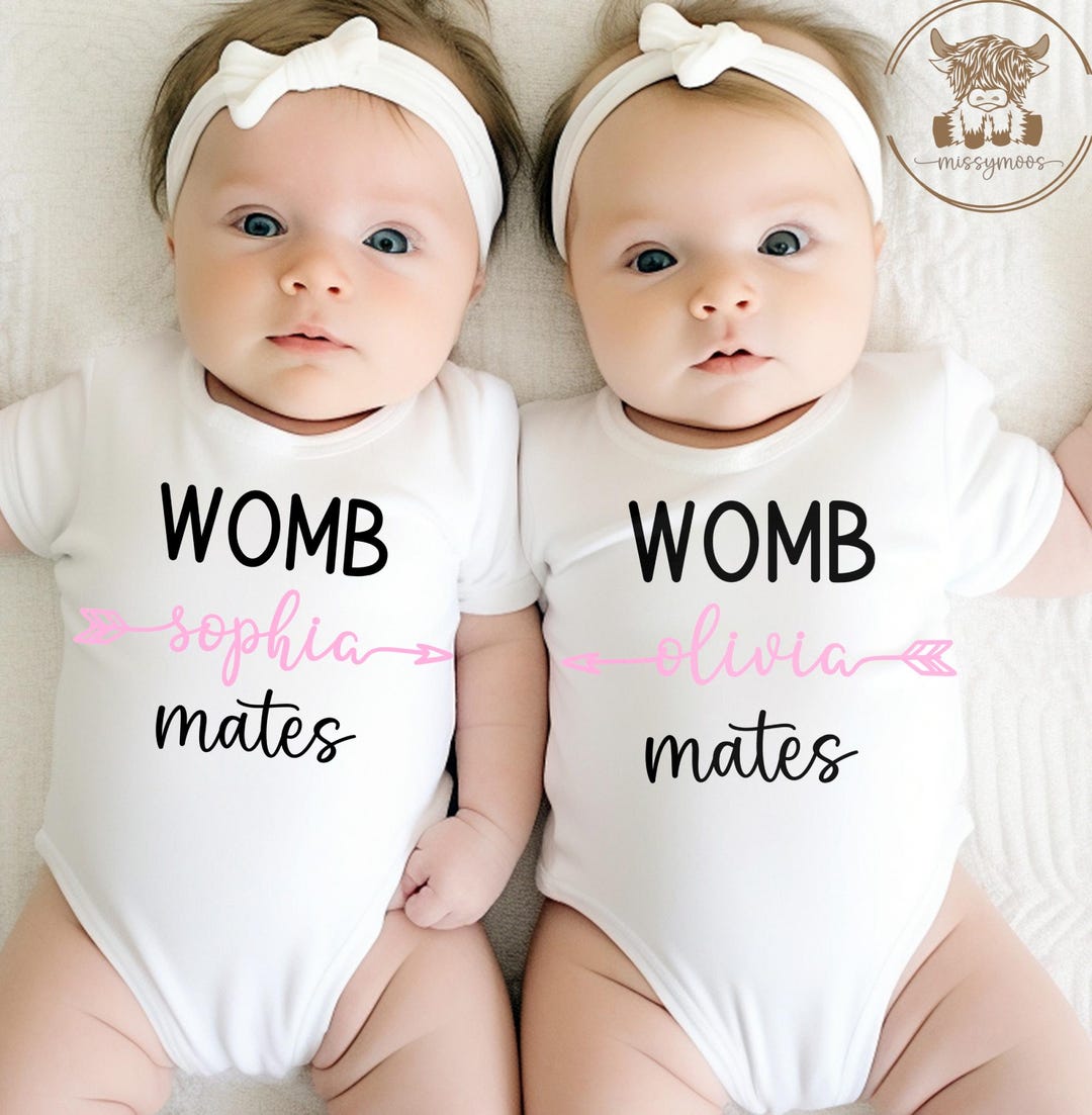 Twins Onesie® Set, Womb Mates, Personalized Twin Outfits, Personalized ...