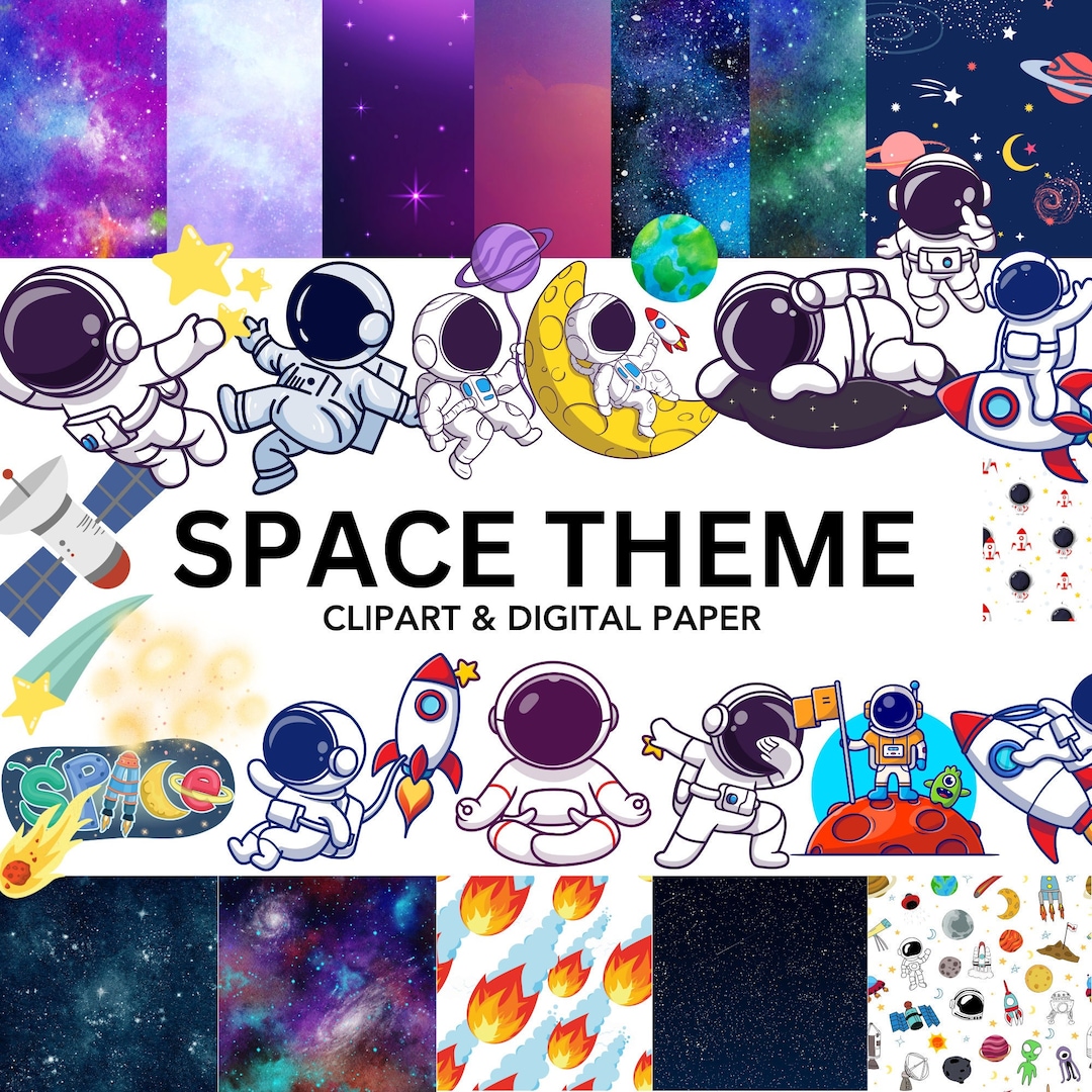 Starry Space Cliparts and Digital Papers - Instant Cosmic Creativity - Etsy