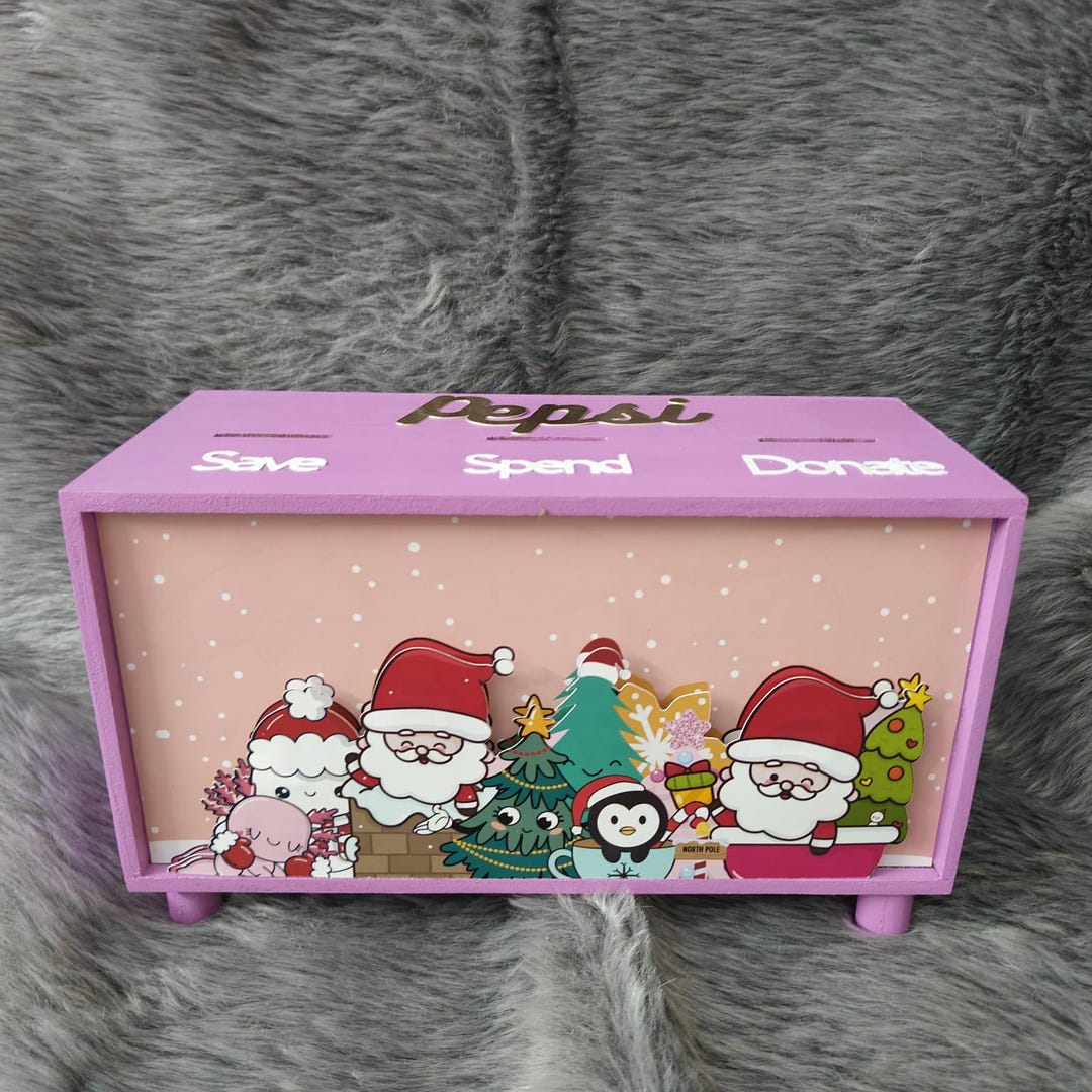 Handmade MDF Save Spend Donate Piggy Bank for Adult & Kids Christmas ...