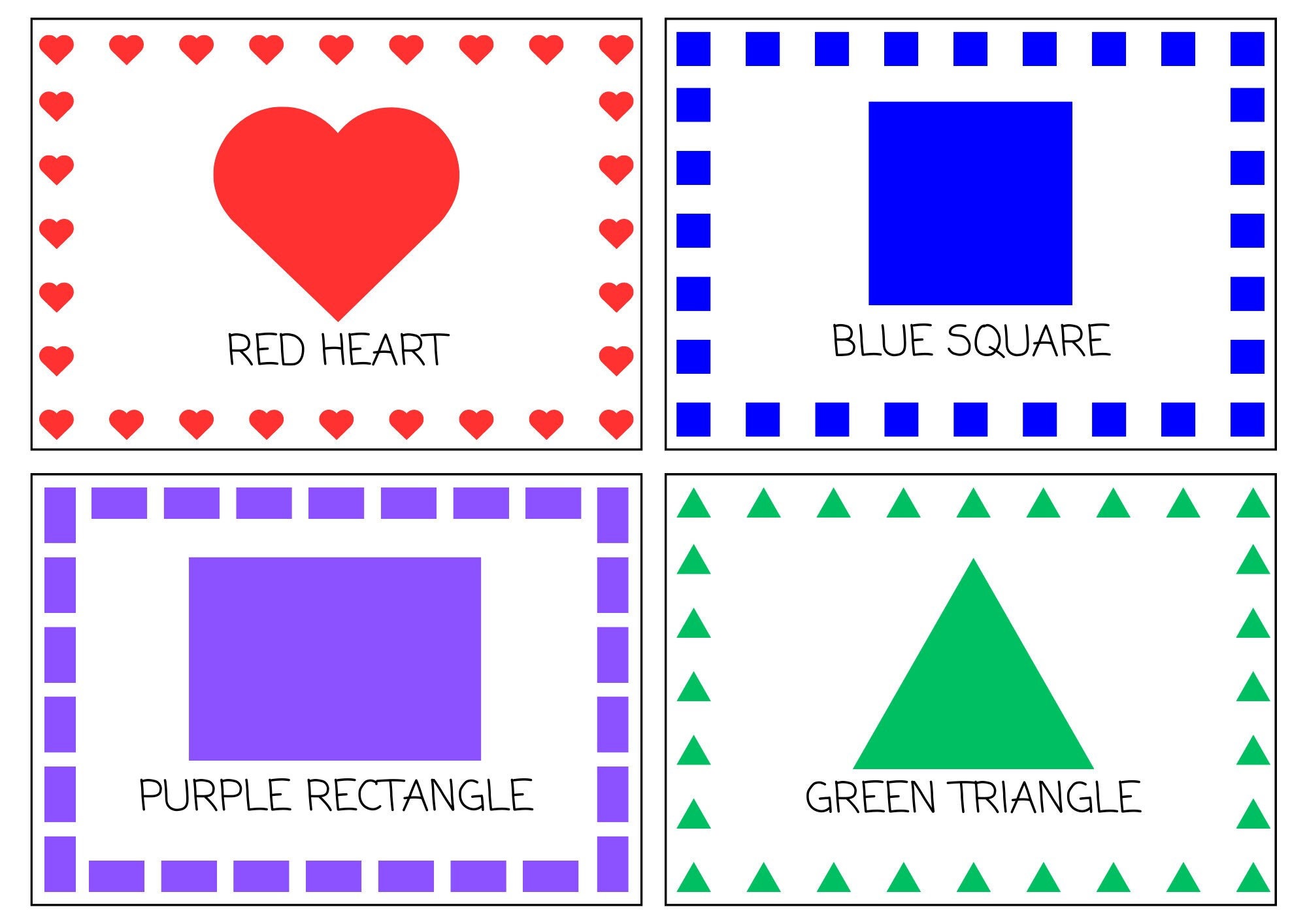 Pre-k Shape and Color Flashcards - Etsy