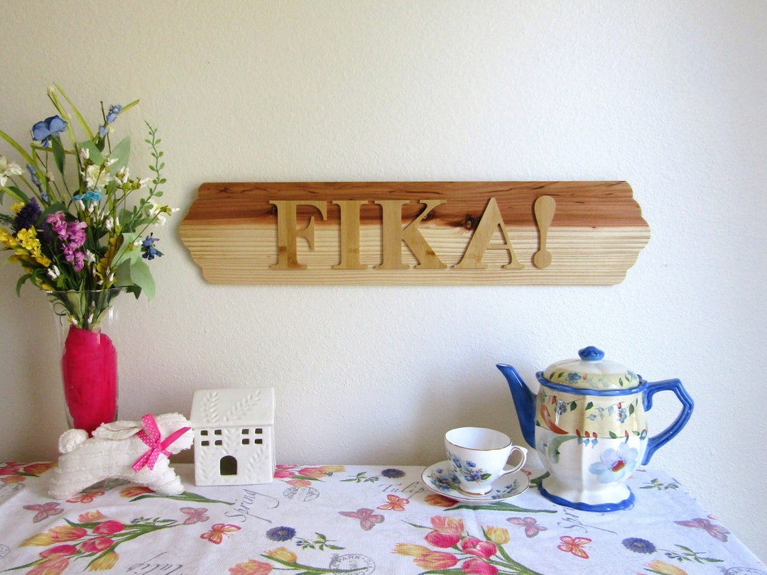 Swedish Wooden FIKA Wall Sign version 2 Scandinavian & Nordic Life ...