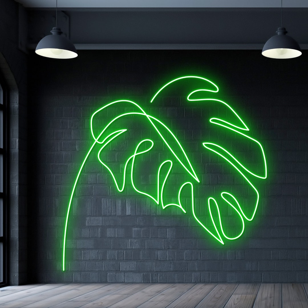 Monstera Leaf Neon Sign Monstera Tree Led Light Monstera - Etsy